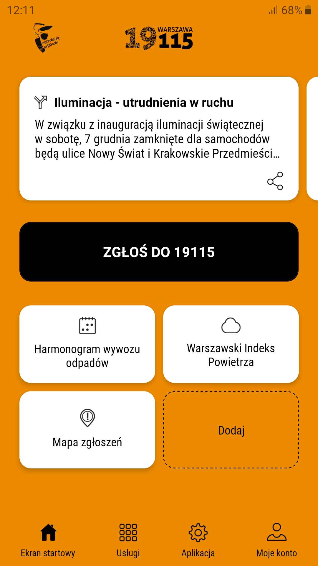 Instrukcja użytkownika aplikacji mobilnej - Warszawa 19115